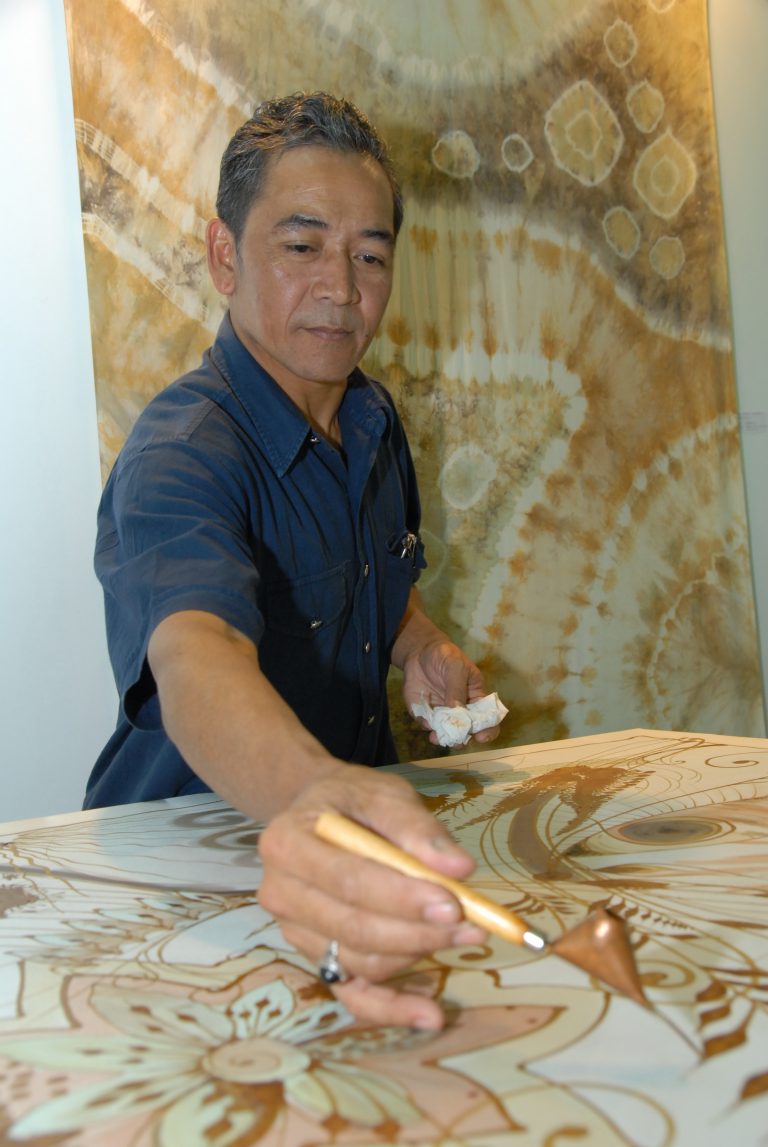 Natural Dye Batik Painter, Mr.Aziz Awang from Kelantan Malaysia – wax ...